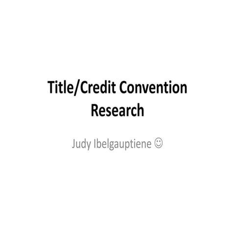 Title and credit research | PPTX