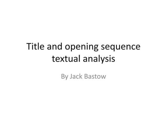 City of God - Opening Sequence | PPT