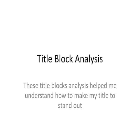 Title block analysis | PPTX