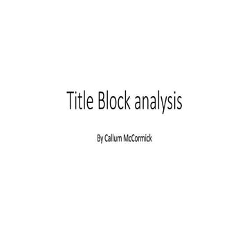 Title block analysis | PPTX