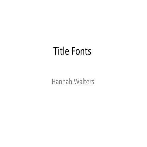 Title Font Ideas | PPTX