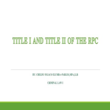 Title i and title ii of the rpc | PPTX