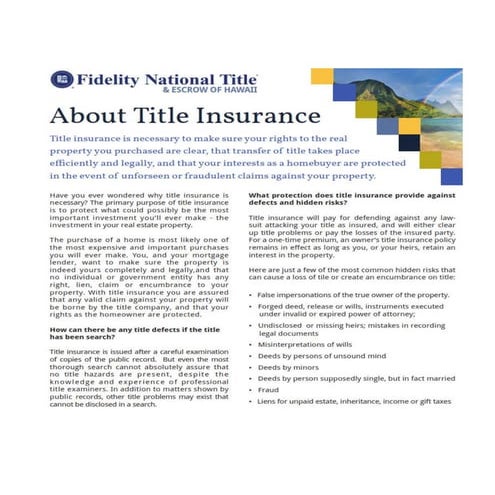 Title insurance | PDF