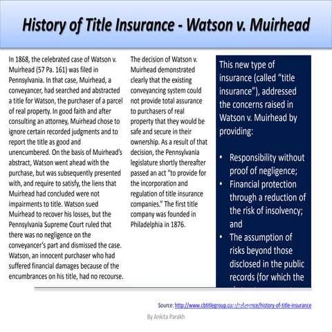 Title insurance india | PPTX