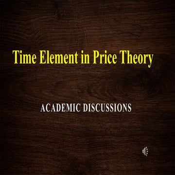 Time element in Price theory | PPTX