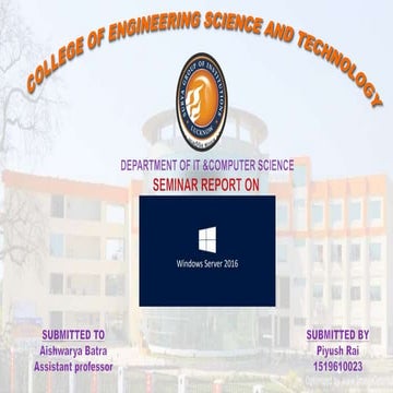 WINDOWS SERVER R2 2016 A QUICK VIEW | PPT