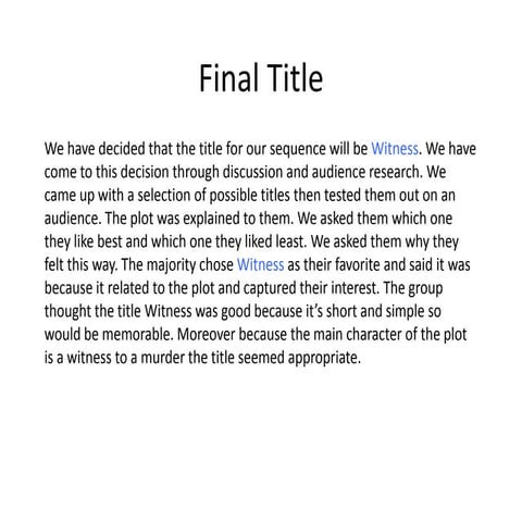 Final Title Decision | PPT
