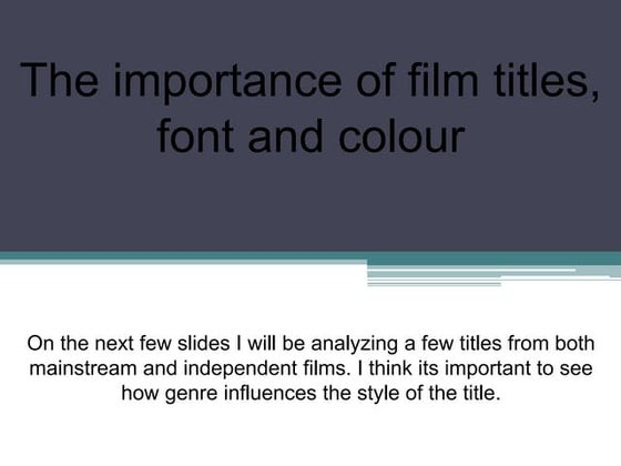 Trailer conventions | PPTX | Movies | Entertainment