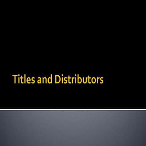 Titles and distributors | PPT
