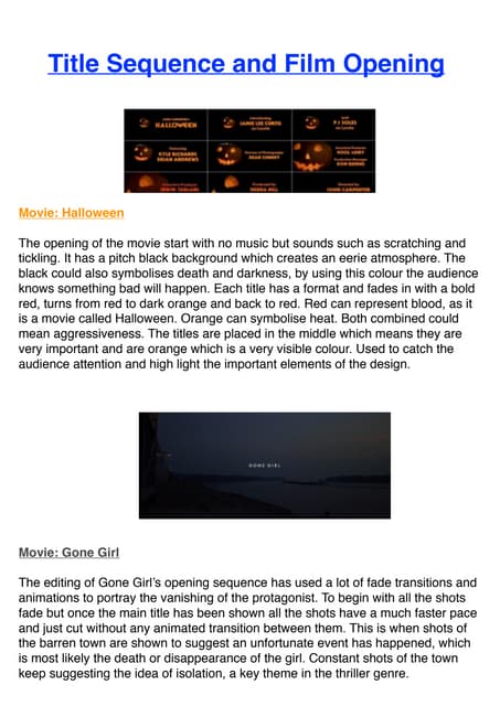 Analyse opening sequences 2 | PPT