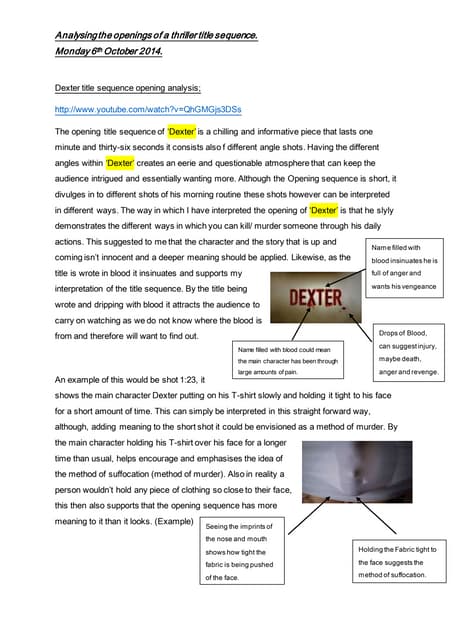 Dexter Analysis | PDF