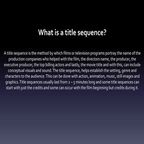 Title sequence research | PPT