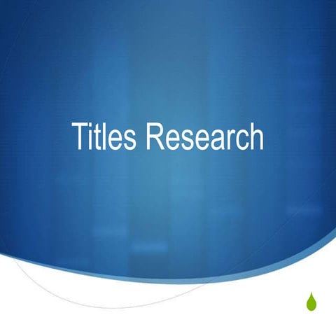 Titles presentation | PPT
