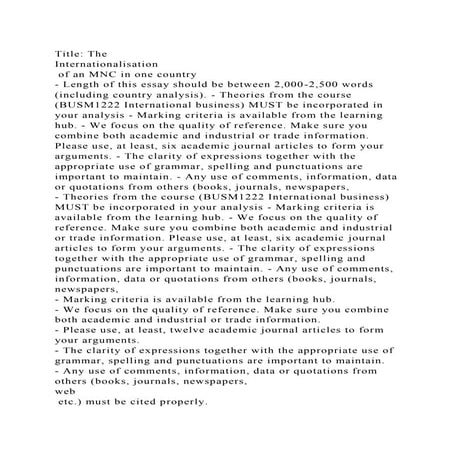 BUSM 1227 International Business –Marking Rubric for EssayMN.docx