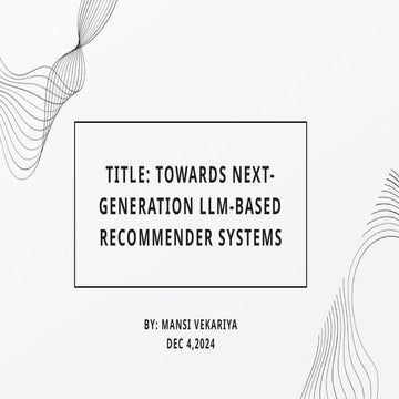 Title Towards Next-Generation LLM-Based Recommender Systems Subtitle A ...