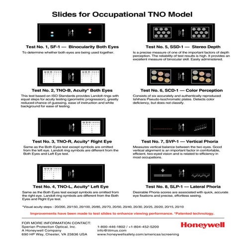 Titmus Vision Screener TNO Occupatonal Slide Information | PDF