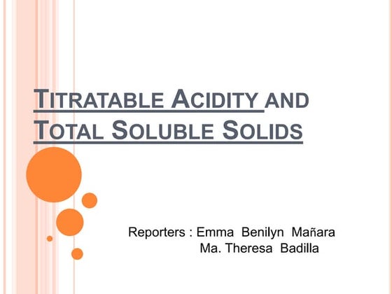 Total soluble solid | PPTX | Physics | Science
