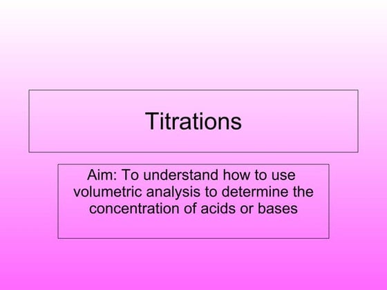 Acid base titration | PPTX | Chemistry | Science