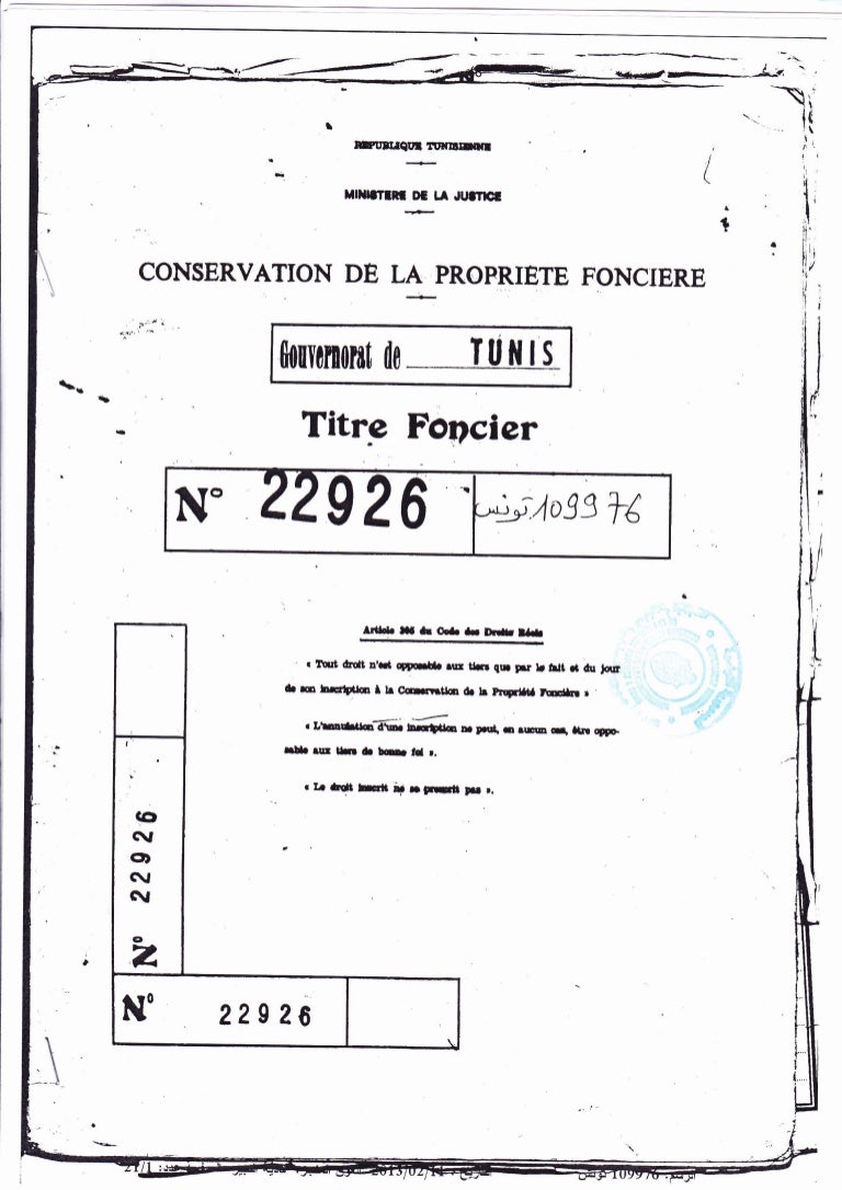 Titre foncier 1