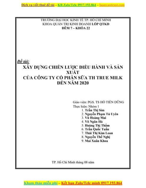 Nhóm 9 _ TH True milk | PDF