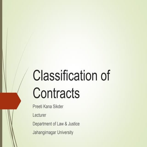 Classification of Contract | PPTX
