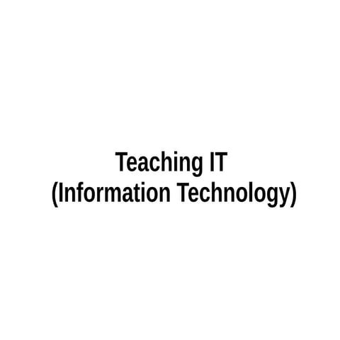 Teaching it object | PPT