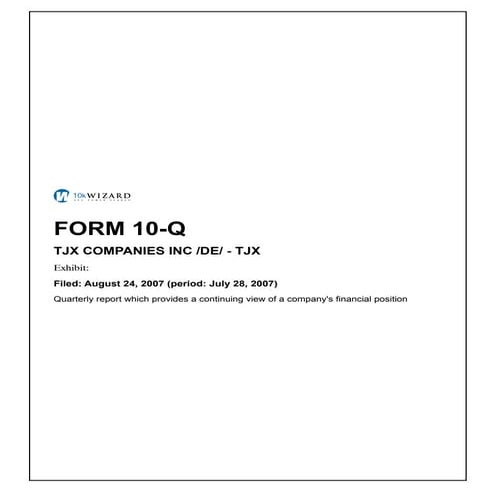 Tjxcompaniesinc10 Q | PPT