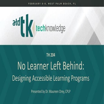 No Learner Left Behind: Designing Accessible Learning Programs | PDF