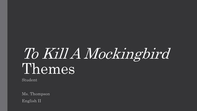 To kill a mockingbird introduction | PPTX