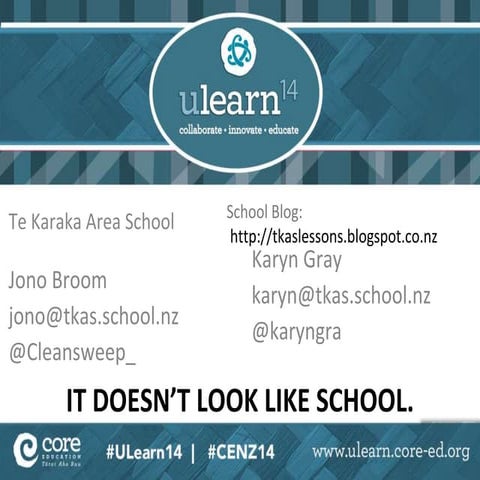 Te Karaka Area Schoo'sl ULearn 2014 Presentation | PPTX