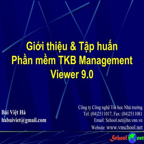 Giới thiệu phần mềm TKB MAN 9.0 (phần mềm Quản lý thời khóa biểu). | PPT