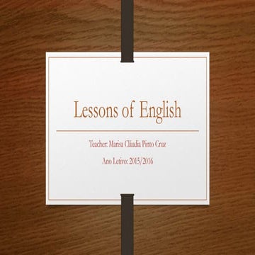 Lesson of English (1º ciclo) | PPTX