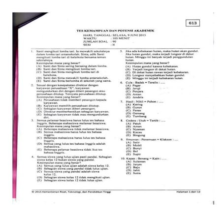 Soal Tkpa SBMPTN 2015 | DOCX