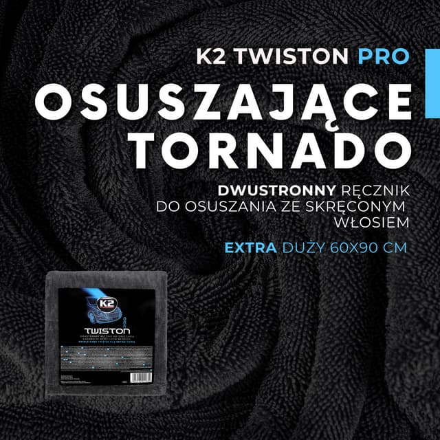K2 TWISTON PRO | Dwustronny ręcznik do osuszania lakieru ze skręconym ...