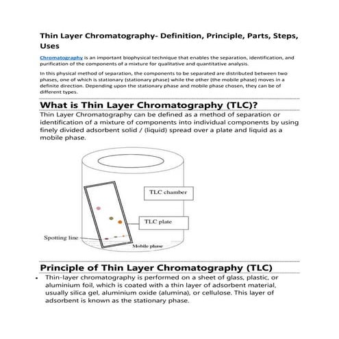 Thin layer chromatography | PDF