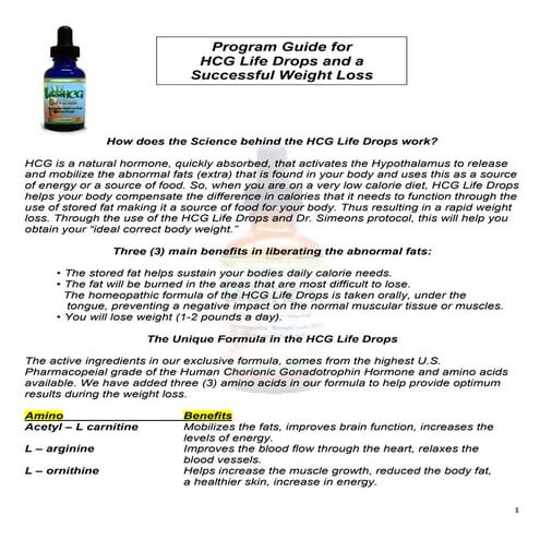 HCG 2.0 - A Modern Adaptation of the Traditional HCG Diet. | PPTX