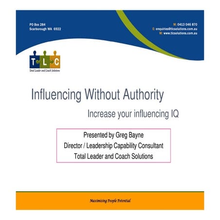 Tlc Solutions Influencing Without Authority | PDF
