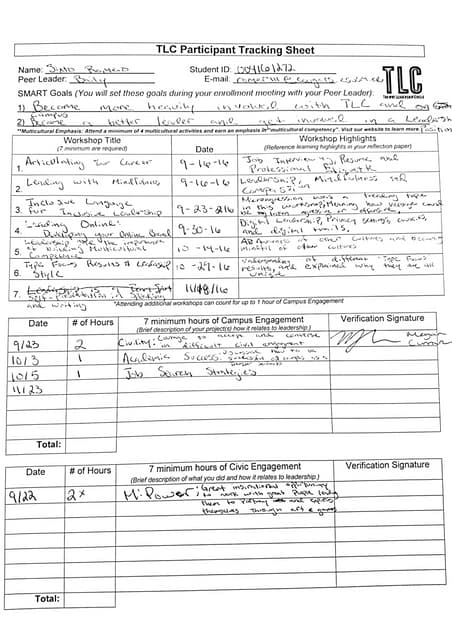 Tracking Sheet | PDF
