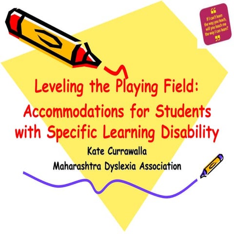 Accomodations for students with special learning disabilities | PPTX