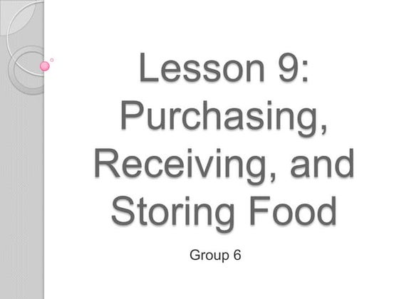 Food Receiving process | PDF | Food Industry | Industries