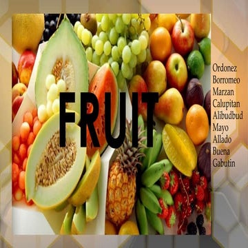 TLE Report - Fruits | PPTX | Nutrition | Healthy Living