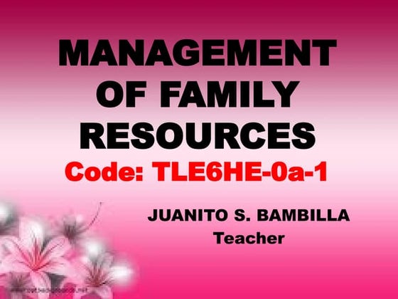Management of family resources | PPTX | Parenting | Family and ...