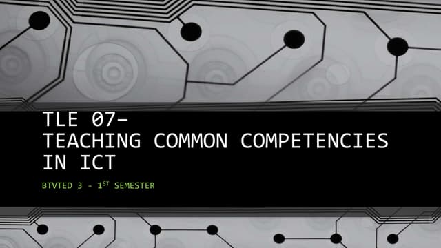 PowerPoint Presentation TLE- ICT Grade 7 | PPTX