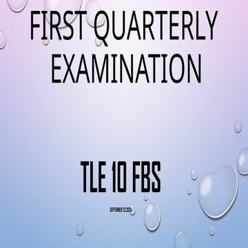 TLE 10-Food and Beverage Services for Grade 10 | PPTX