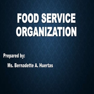 The food service system | PPTX