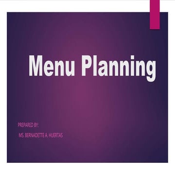 Tle 10 l1 menu planning | PPTX