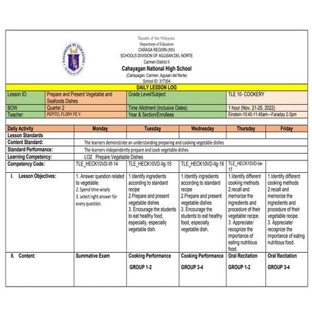Cookery 10 Currilum Map.docx