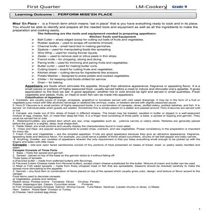 TLE_1stQ_wk5-10M5 Learning outcome for the first quarter | DOCX