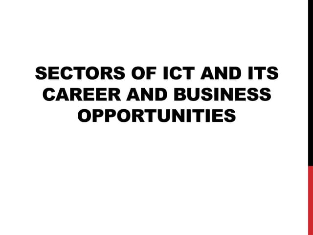TLE Grade 7 - Sectors of ICT and Its Career and Business Opportunities ...