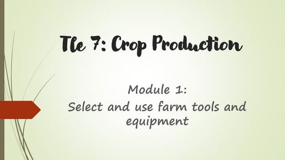 Farm tools, equipment and implements | PPTX | Agriculture | Industries